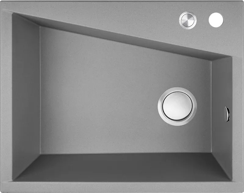 Laveo Grenada, 1-komorový granitový dřez 600x480x227 mm, šedá, LAV-SBG_510T
