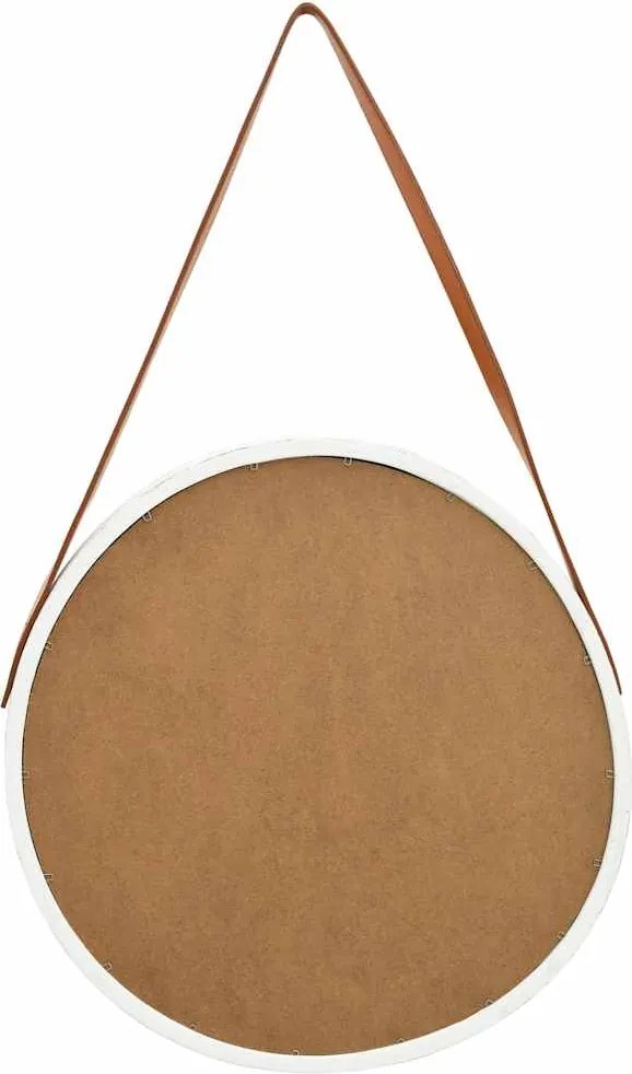 Nástěnné zrcadlo s popruhem 50 cm bílé 320364