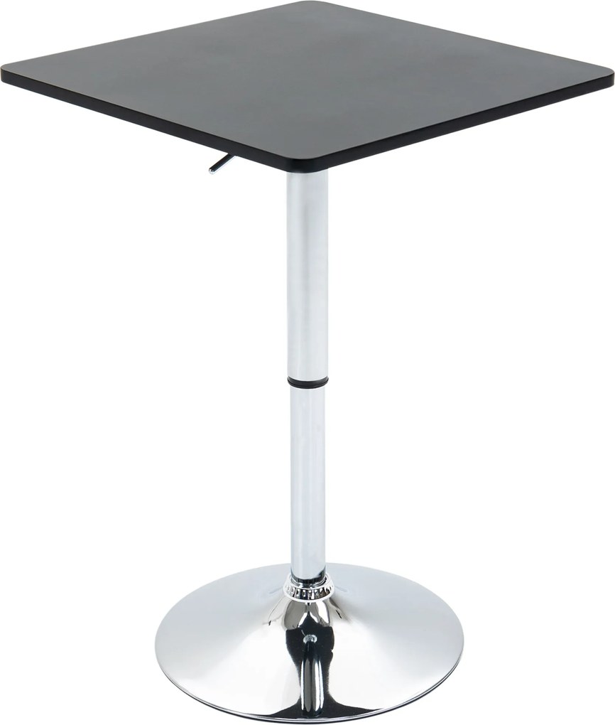HOMCOM Barový stůl Výškově nastavitelný vysoký stůl s otočnou deskou, protiskluzový Kuchyňský stůl do obývacího pokoje, jídelny, černý, 60 x 60 x 69-…