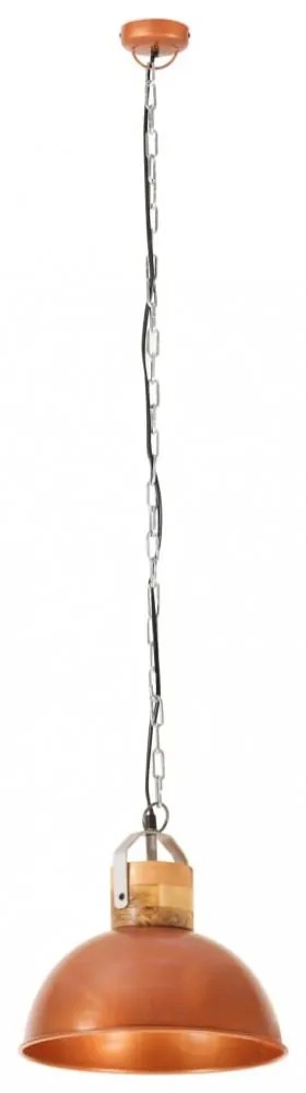 Závěsná lampa 32 cm kov / mangovník Dekorhome Bílá
