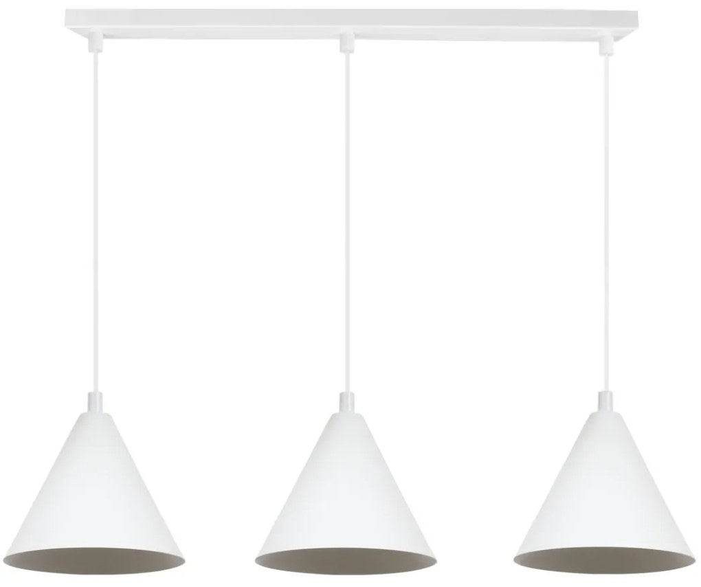 Závěsné svítidlo Soho, 3x bílé kovové stínítko, (fi 14cm)