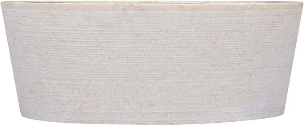Umyvadlo krémové Ø 40 x 15 cm mramor 149177