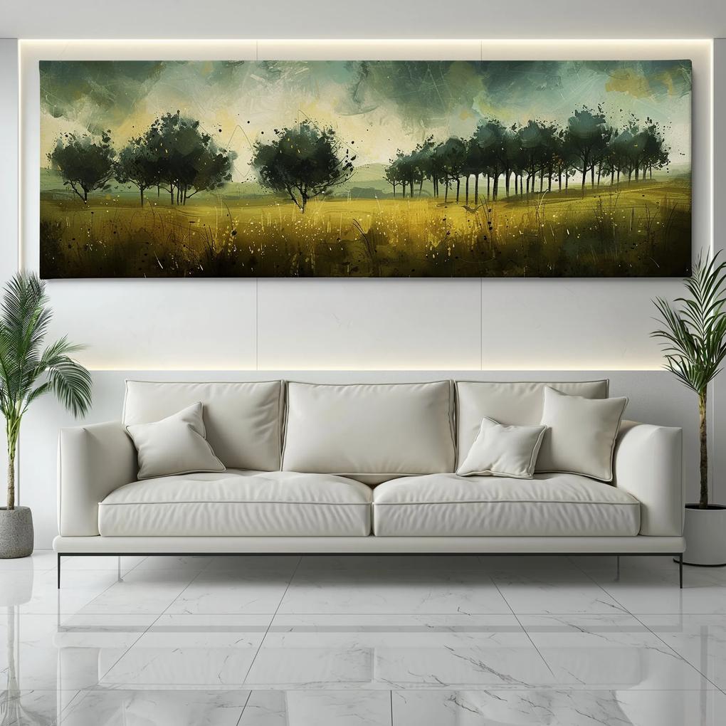 Obraz na plátně - Stromy čekají silnou bouřku FeelHappy.cz Velikost obrazu: 240 x 80 cm