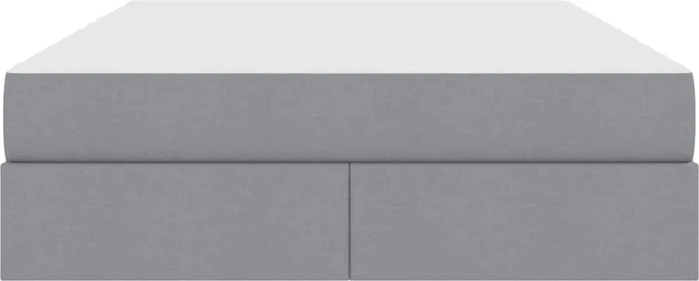 Postel s úložným prostorem a matrací Světle šedá 140 x 190 cm 3399658