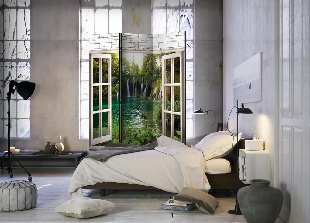 3D Paraván okno na vodopád Velikost (šířka x výška): 135x172 cm