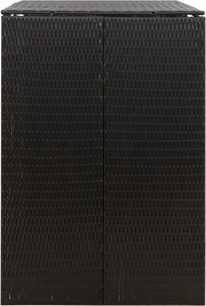 Přístřešek na dvě popelnice černý 140 x 80 x 117 cm polyratan 319861