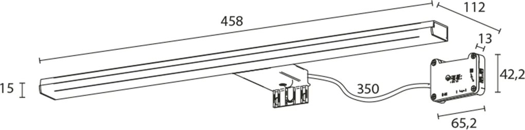 Sapho Sapho, FELINA LED svítilna, 10W, 458x15x112mm, chrom, FE045