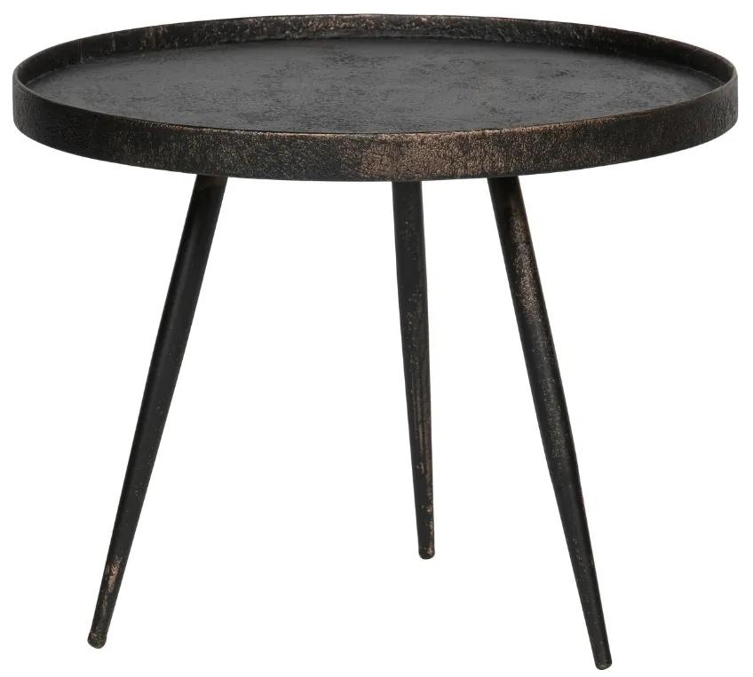 OnaDnes -20% Hoorns Černý kovový konferenční stolek Buster L s patinou 58 cm