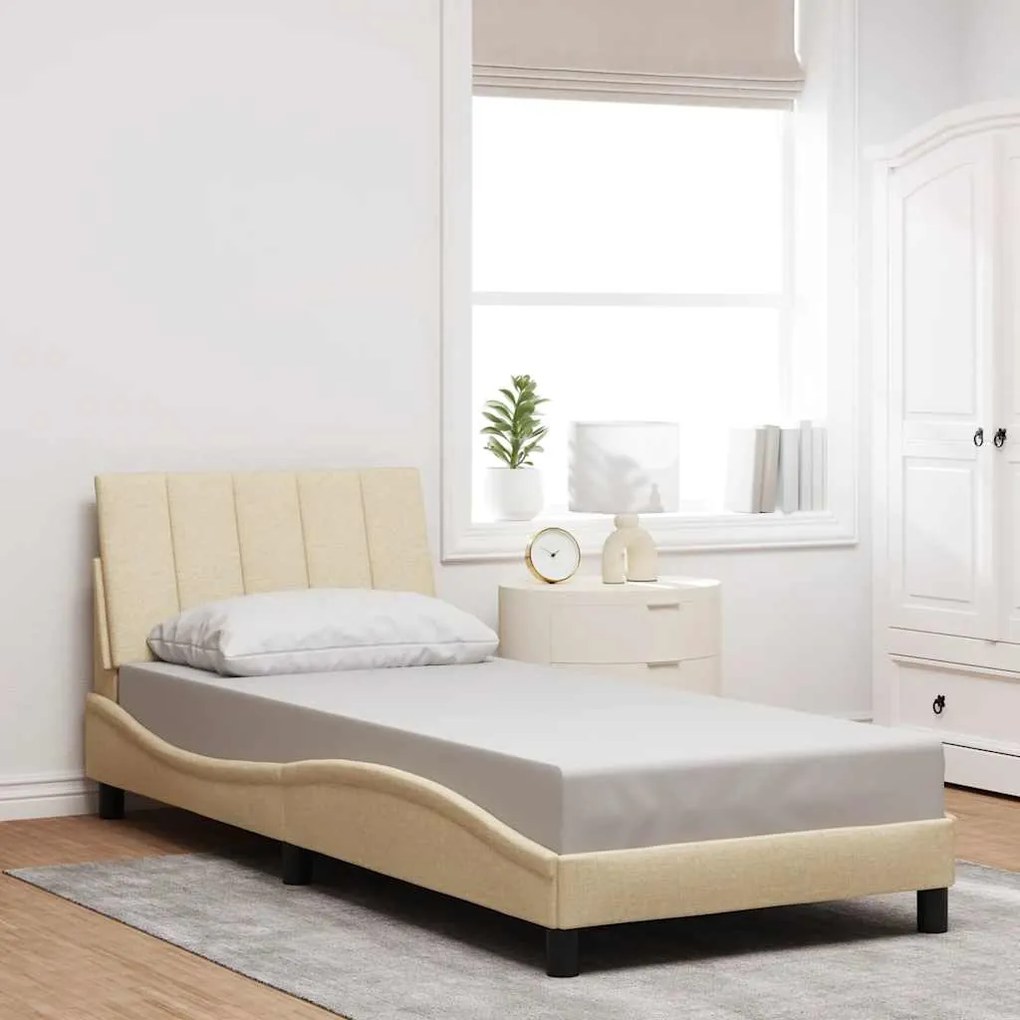 Rám postele bez matrací Hanko krémově 80x200 cm textil 3310354