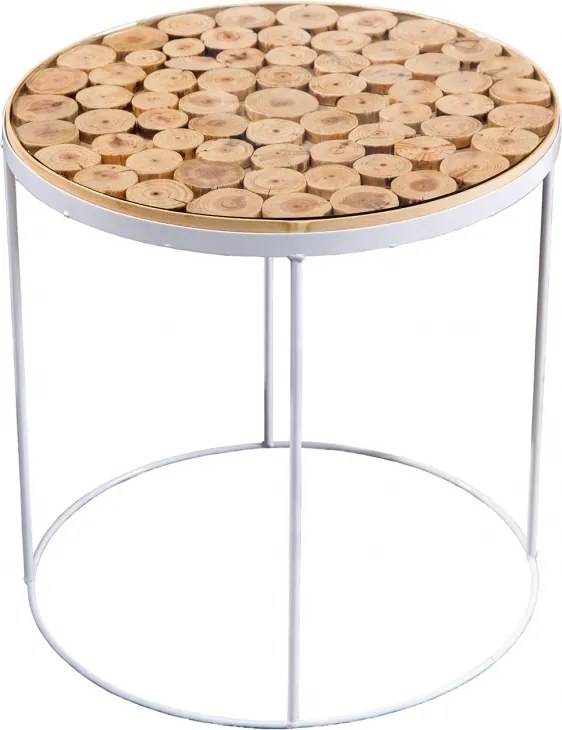 Odkládací stolek Woodeli 40 cm, bílá