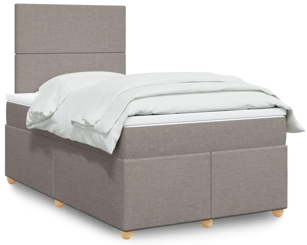 Box spring postel s matrací taupe 120x200 cm textil 3293544