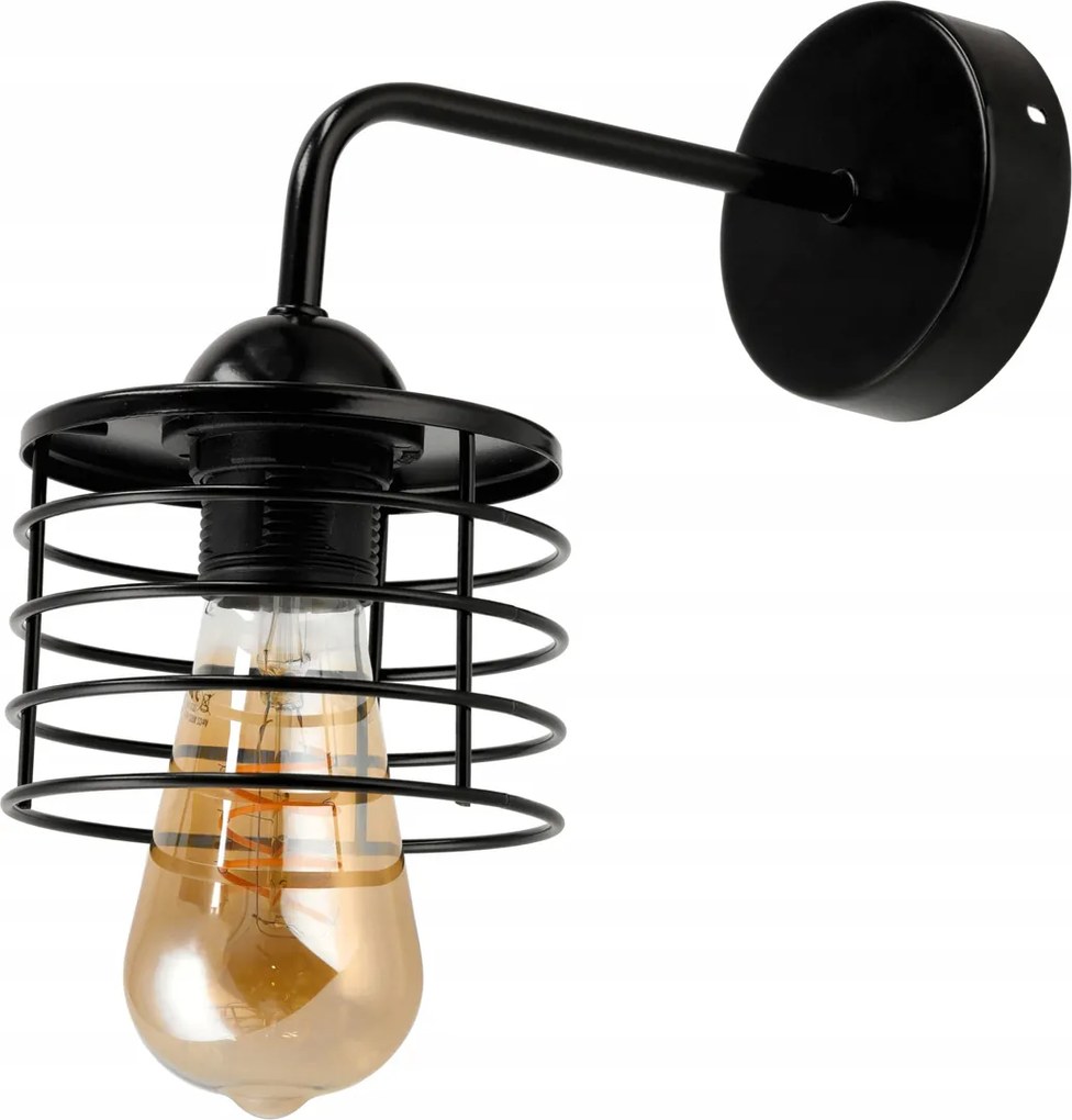 Nástěnná LED lampa LOFT edison černá 1xe27