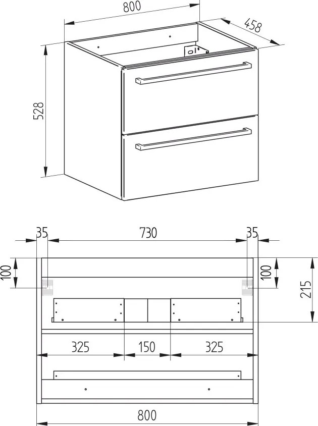Mereo, Mereo Bino, koupelnová skříňka 80 cm, bílá, MER-CN661SN