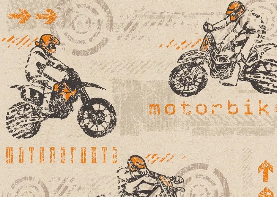 9355-02 Papírová tapeta na zeď Boys and Girls Motorbike 935502