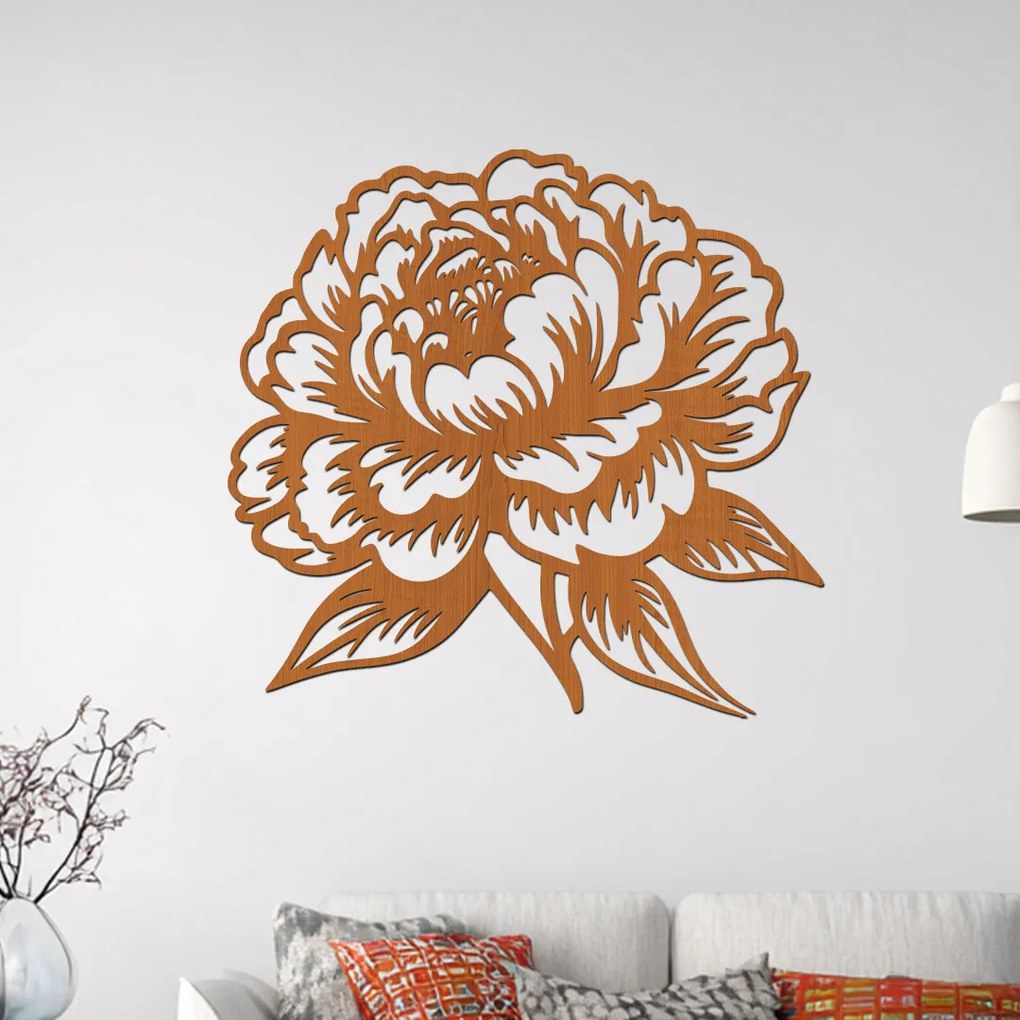 dřevo života Dřevěný obraz KVĚTINA Zvolte rozměr (cm): 58x60, Zvolte barvu dekoru: Javor
