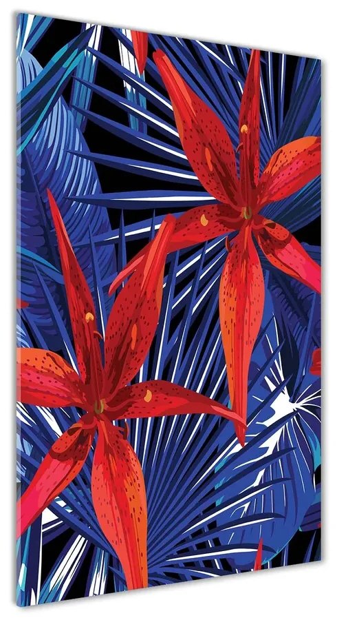 Wallmuralia Fotoobraz na skle Tropické květiny 50x100 cm