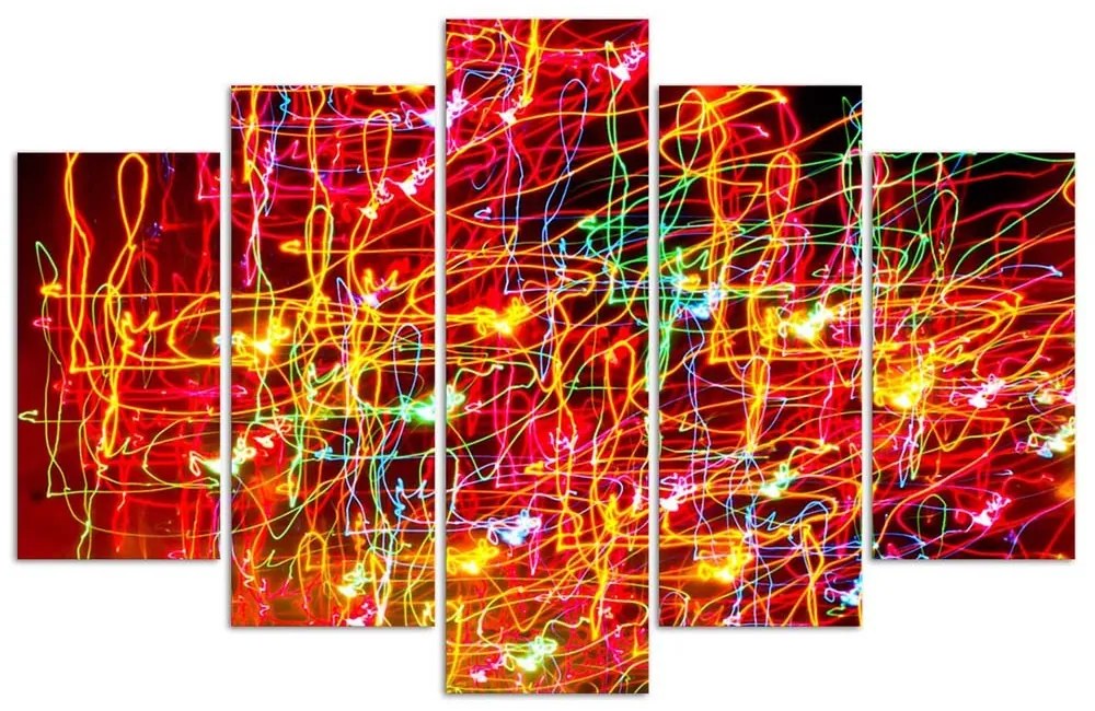 Gario Obraz na plátně Světla města - 5 dílný Rozměry: 100 x 70 cm