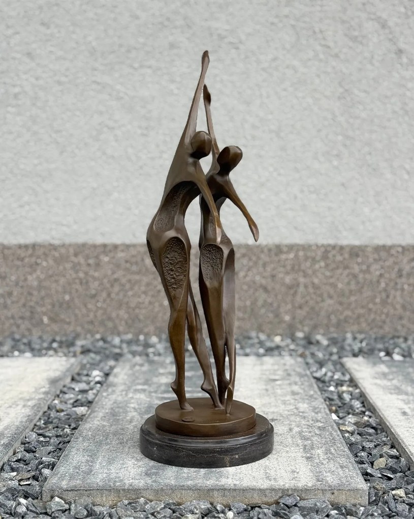 Bronzová socha - Tančící pár - moderní figurální soška