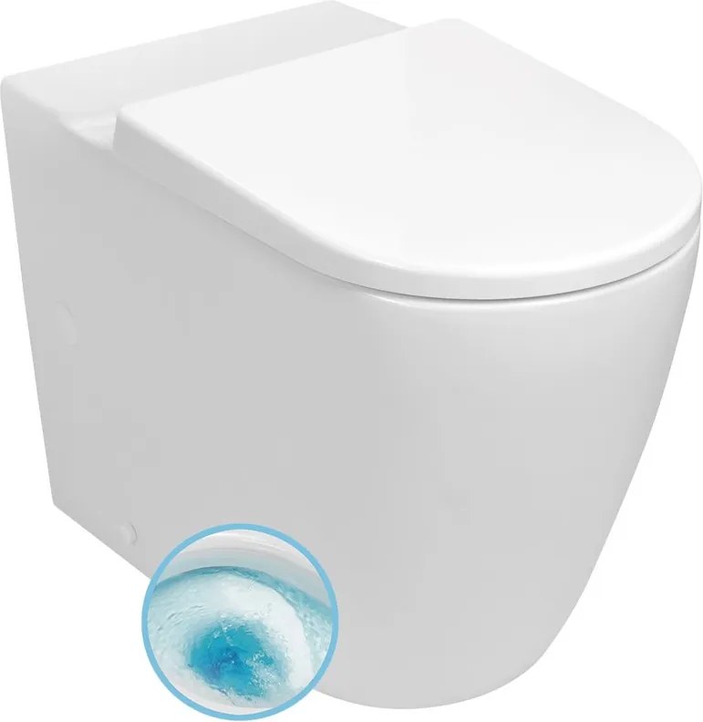 Sapho Turku WC kombi mísa 64 x 38 cm zvýšený sedák spodní/zadní odpad Vortex Rimless keramika bílá PC104-111