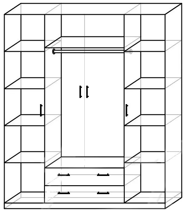 Casarredo Šatní skříň 4D2S SANTOS sonoma/bílá