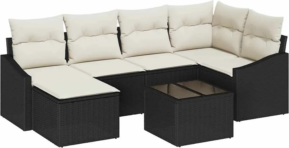 Set pohovek 7 ks Černá polyratan 3346797