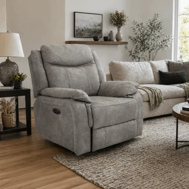 Polohovací křeslo šedé, elektrické TV-Q8668 GREY3