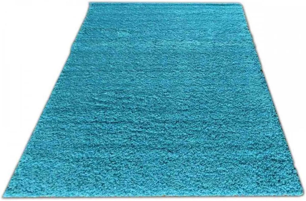 Kusový koberec Shaggy vlas 50 mm tyrkysový, Velikosti 120x170cm