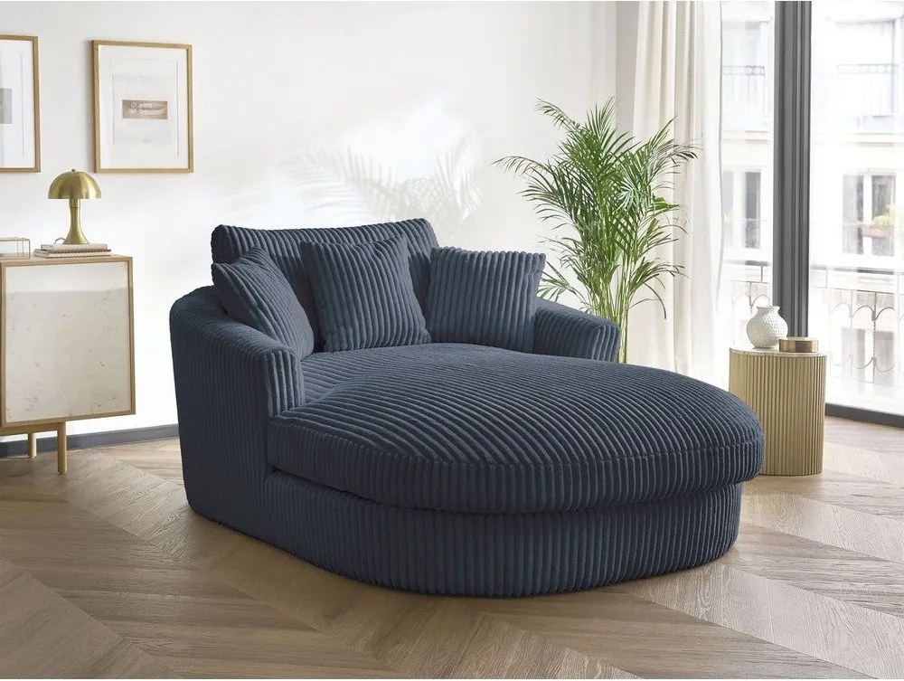 Tmavě modré manšestrové křeslo Belem – Bobochic Paris