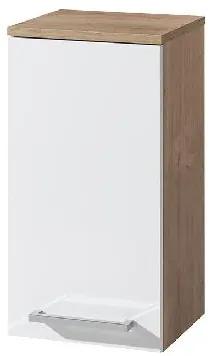 Mereo Bino - Boční skříňka 325x630x330 mm, 1 dvířka, levá, lesklá bílá/dub CN675