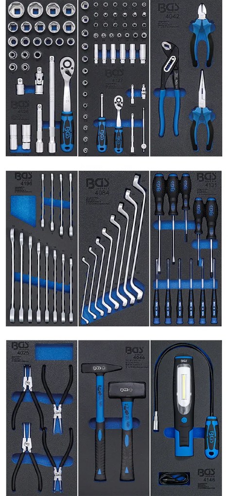 BGS 6061, Dílenský vozík | 7 zásuvek | se 120 nástroji