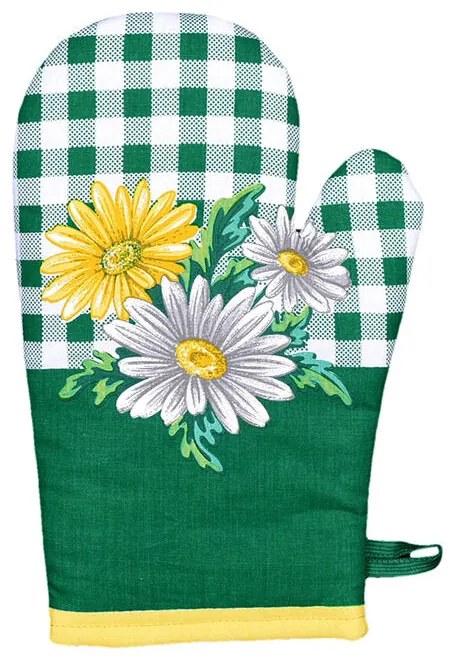Kuchyňská chňapka GERBERA zelená