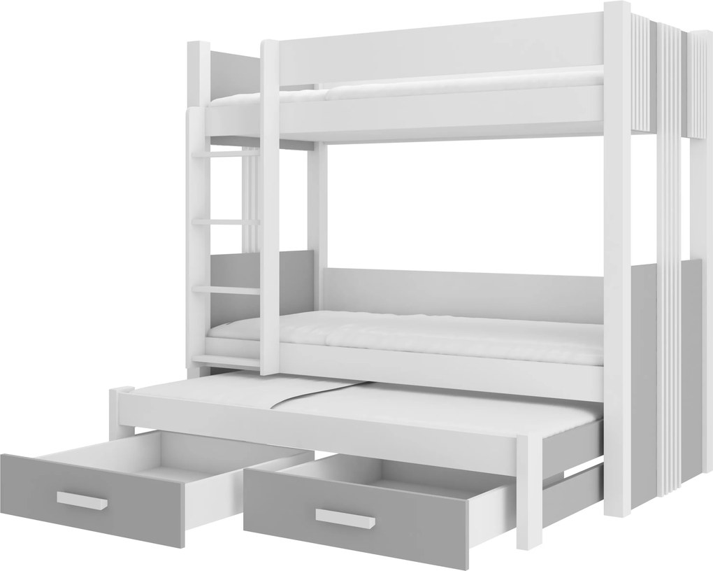 ADRK Furniture Třílůžková patrová postel ARTEMA 200x90 CH-ARTE-WG-200
