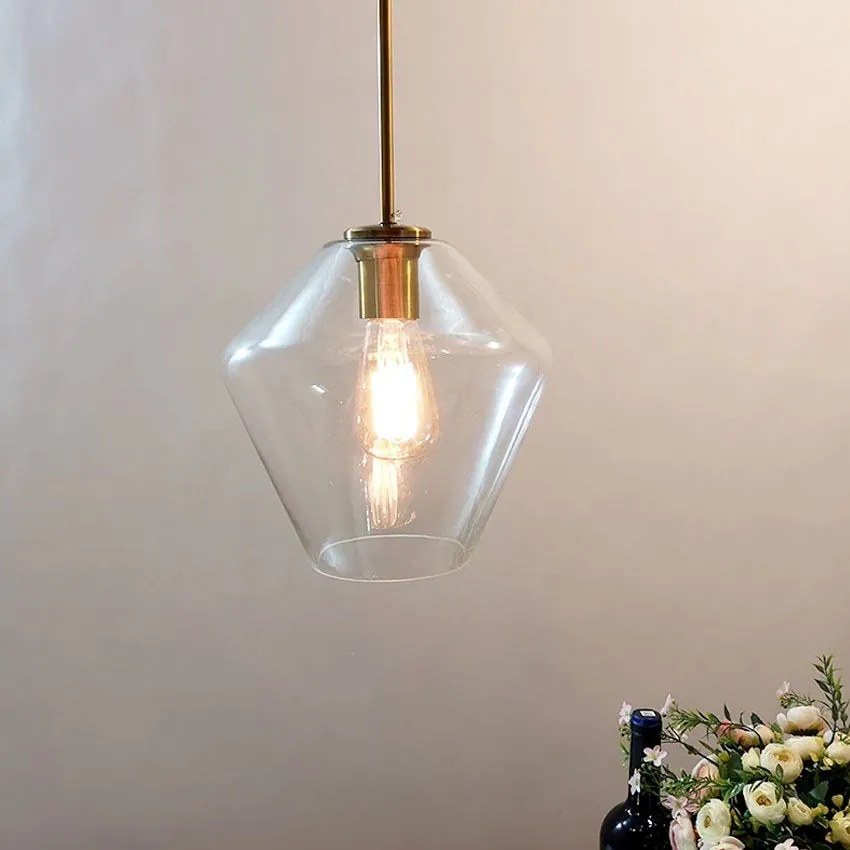 Toolight - Skleněná stropní svítilna APP440-1CP, zlatá, OSW-00571