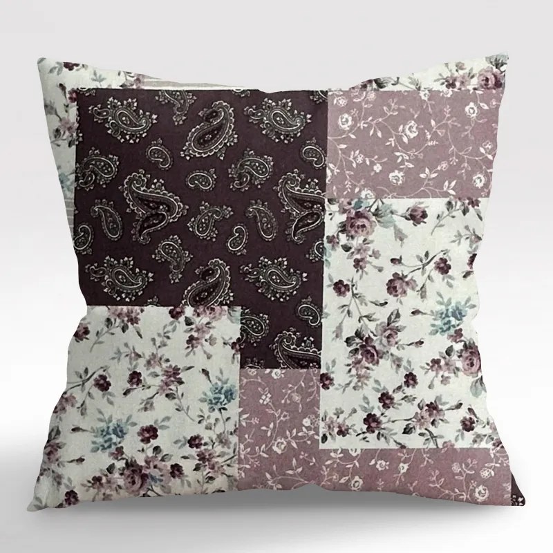 Ervi povlak na polštář FLANELOVÝ - Patchwork růžový, různé rozměry