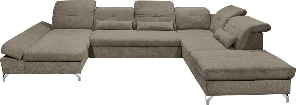 XXXLutz SEDACÍ SOUPRAVA, textil, šedavě hnědá MID.YOU - Rozkládací sedačky - 002220028615