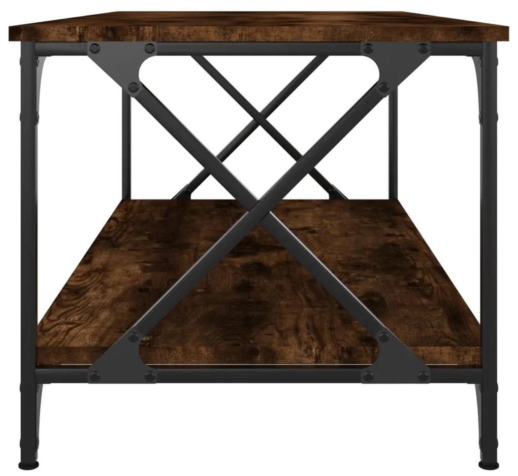 Konferenční stolek kouřový dub 100x50x45 cm kompozit a železo - Default Title