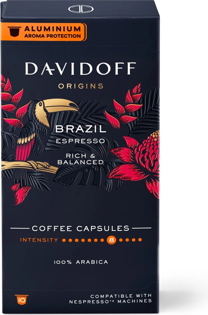 Tchibo - Davidoff Café Origins Brazil Espresso − 10 kapslí - Intenzita: 8/12