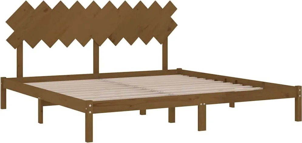 Rám postele medově hnědý 200 x 200 cm masivní dřevo 3104891