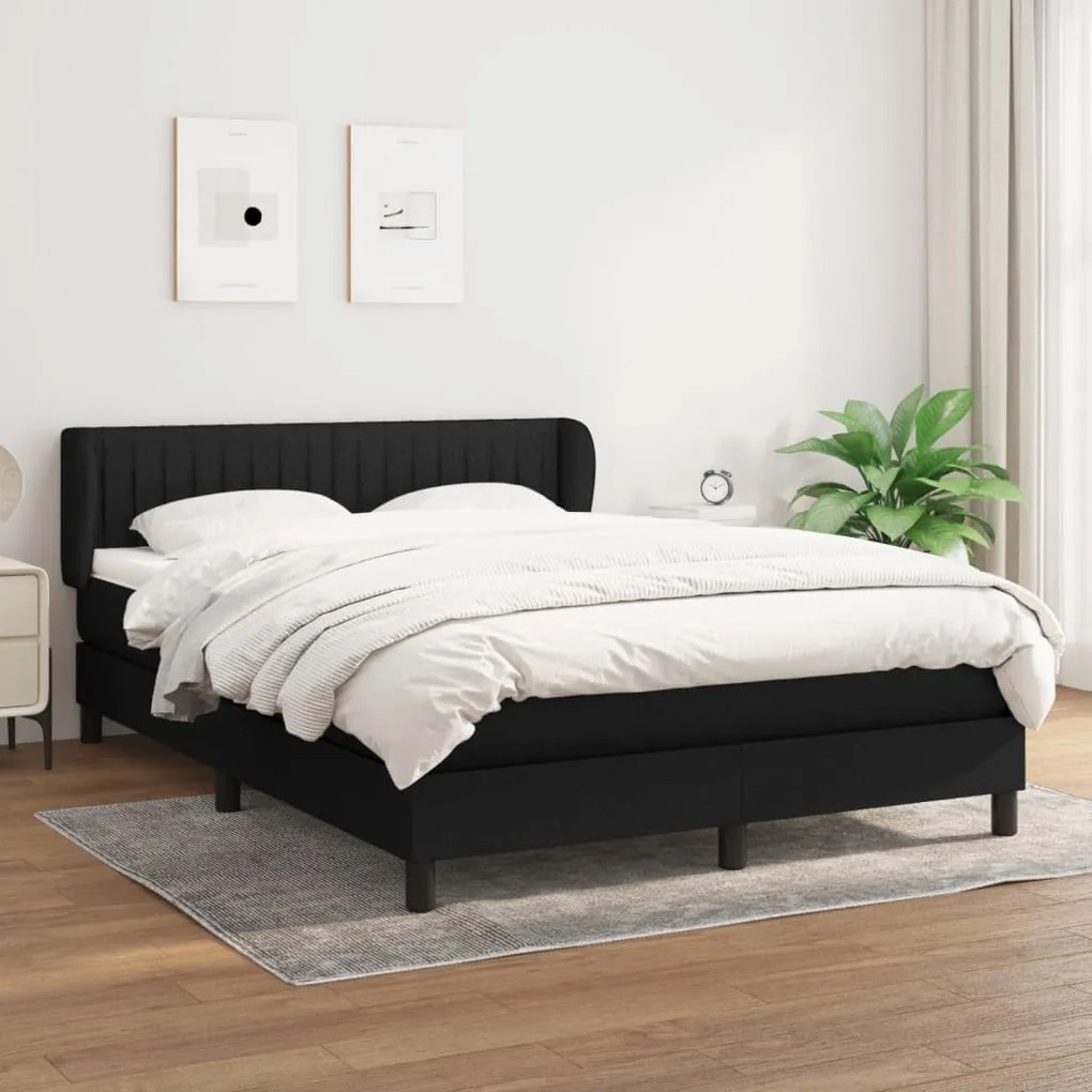 Box spring postel s matrací černá 140x200 cm textil 3126407