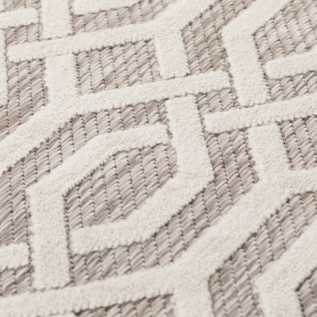 Flair Rugs, Kusový koberec Piatto Mondo Natural kruh – na ven i na doma, 160x160 (průměr) kruh, béžová, chodba / předsíň