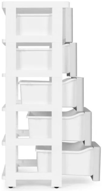 Multistore Regál na kolečkách 5 polic White/ Grey