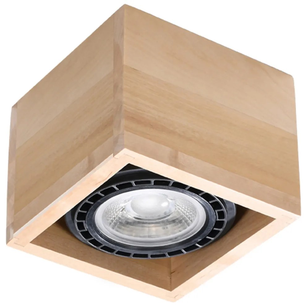 Sollux Lighting Stropní svítidlo QUATRO 1 přírodní dřevo