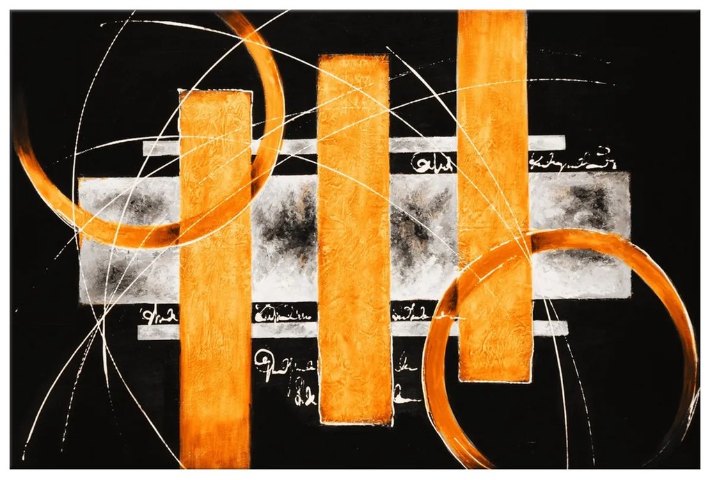 Gario Ručně malovaný obraz Oranžové linie Rozměry: 70 x 100 cm