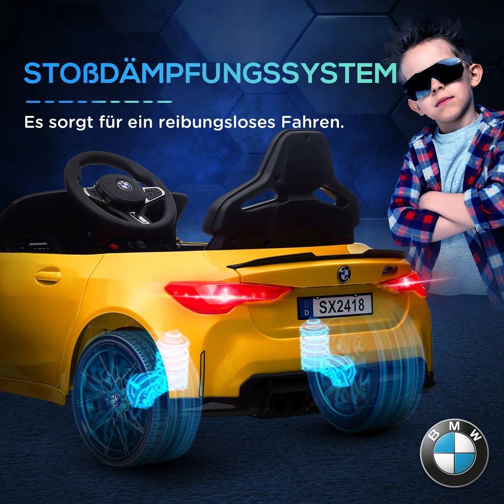 Dětské elektroauto AIYAPLAY 12V s dálkovým ovládáním 2.4G, zavěšením, měkkým startem, MP3, USB, LED světly, klaksonem, rychlostí 3-5 km/h, pro děti 3…