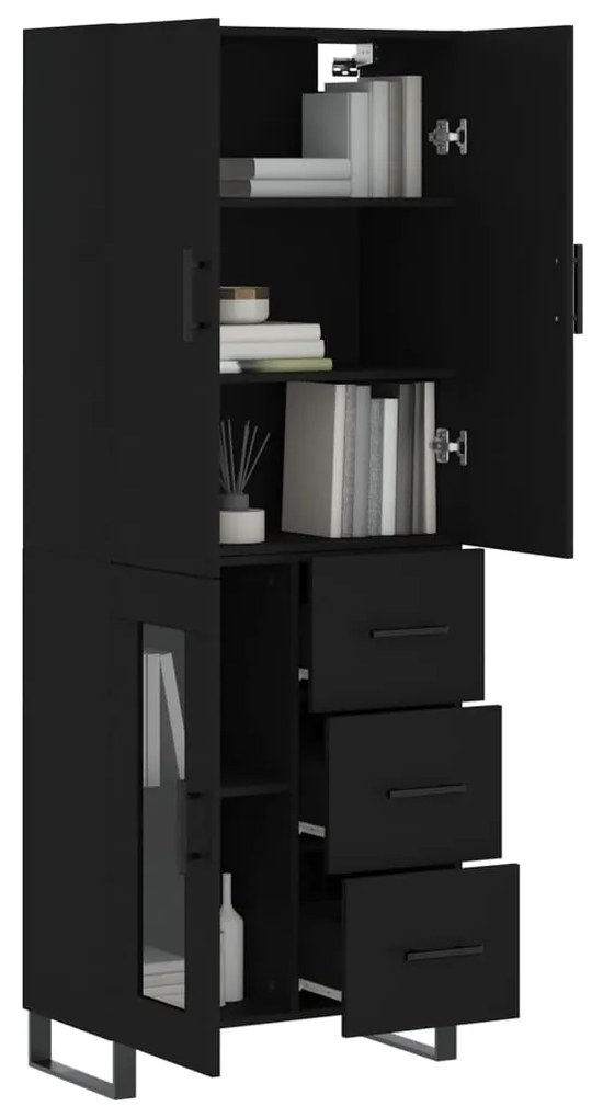 Skříň highboard černá 69,5 x 34 x 180 cm kompozitní dřevo