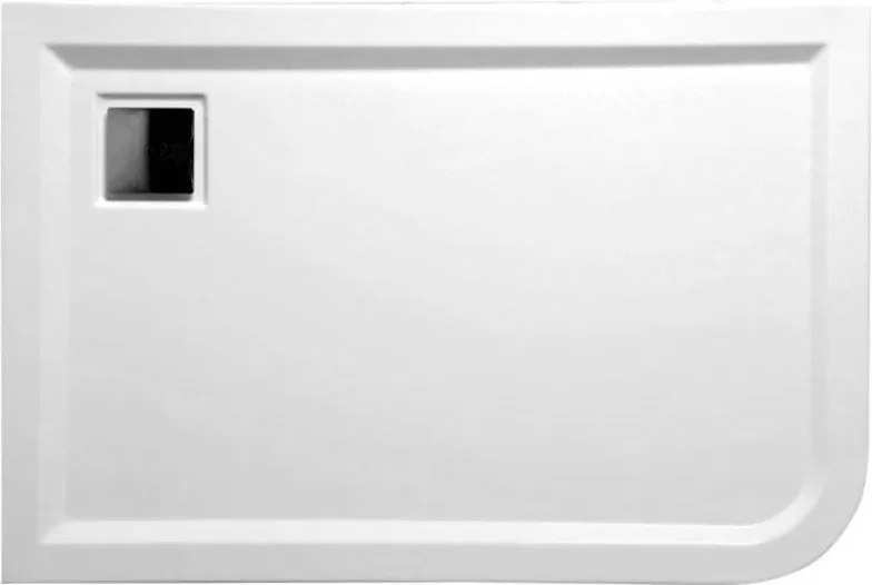 LUNETA sprchová vanička akrylátová, obdélník 120x80x4cm, levá, bílá 53511