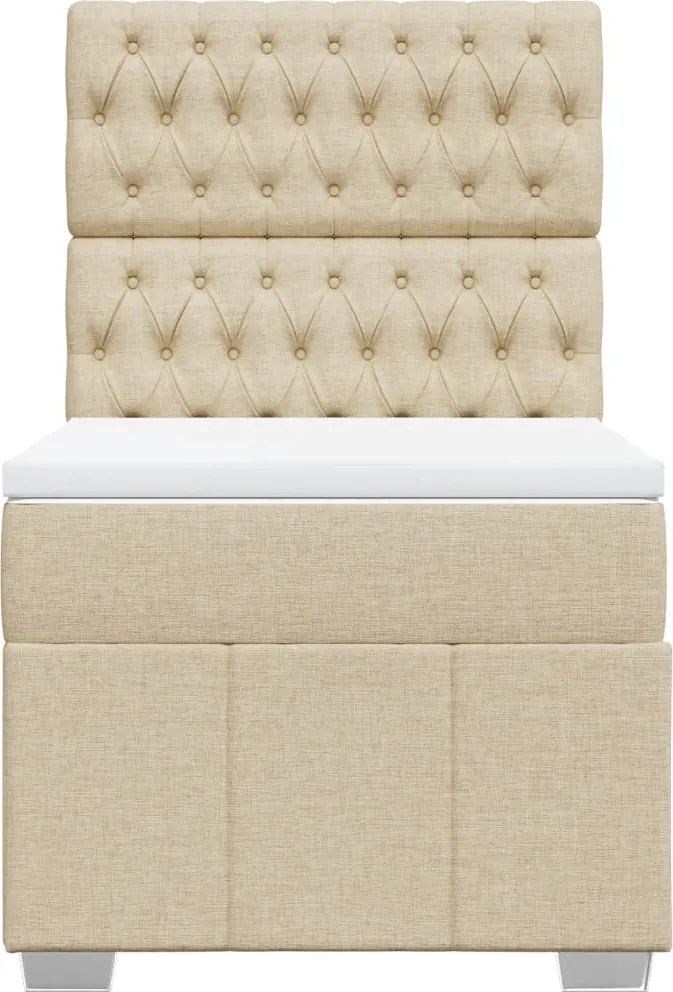 Box spring postel s matrací krémová 80 x 200 cm textil 3293807