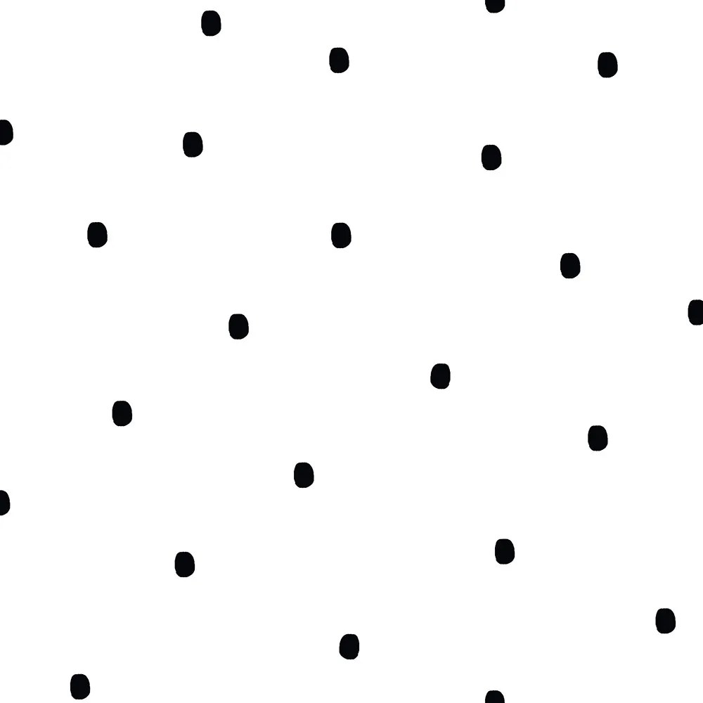 ICH Wallcoverings Bílá papírová tapeta s černými puntíky 3359-1 rozměry 0,53 x 10,05 m