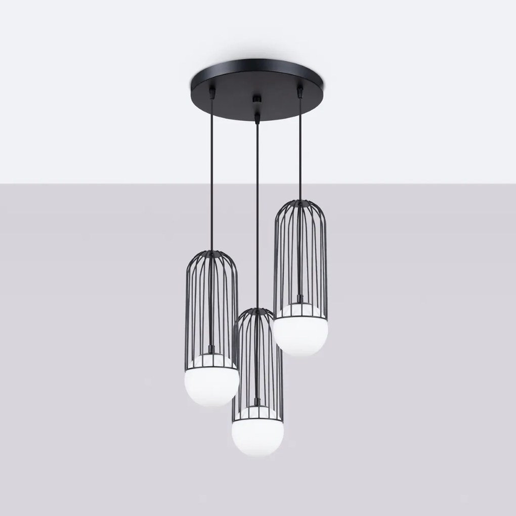Sollux Lighting Závěsné svítidlo BRINA 3P Černá