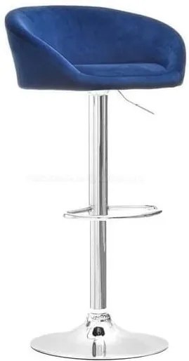 design4life Barová židlička SETTE otočná, modrá-chrom